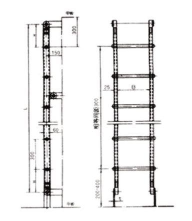 3000*400 Aluminum Pipe Vertical Ladder - Marine Ladder - Hi-Sea Stocks