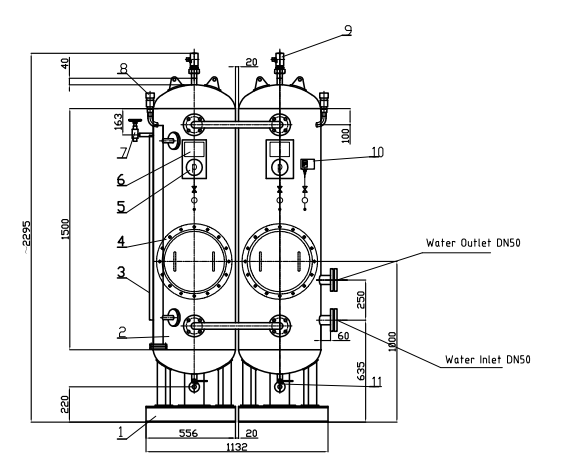 2*0.33m³ Twin Hydrophore Tank - Marine Hydrophore - Hi-Sea Stocks